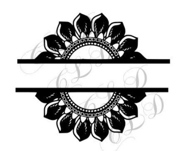Floral Split Frame Svg | Etsy