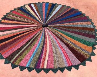 Cute spotted round rug 50'' in diameter hand | Etsy