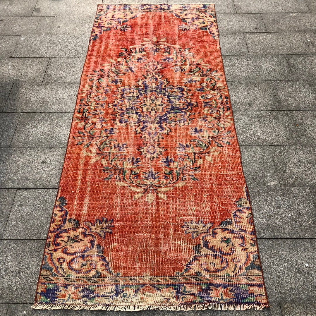 Vintage Corridor Rug, 3.5 X 8.6 Ft, Hallway Rug, Runner Rug, 42" X 104 ...