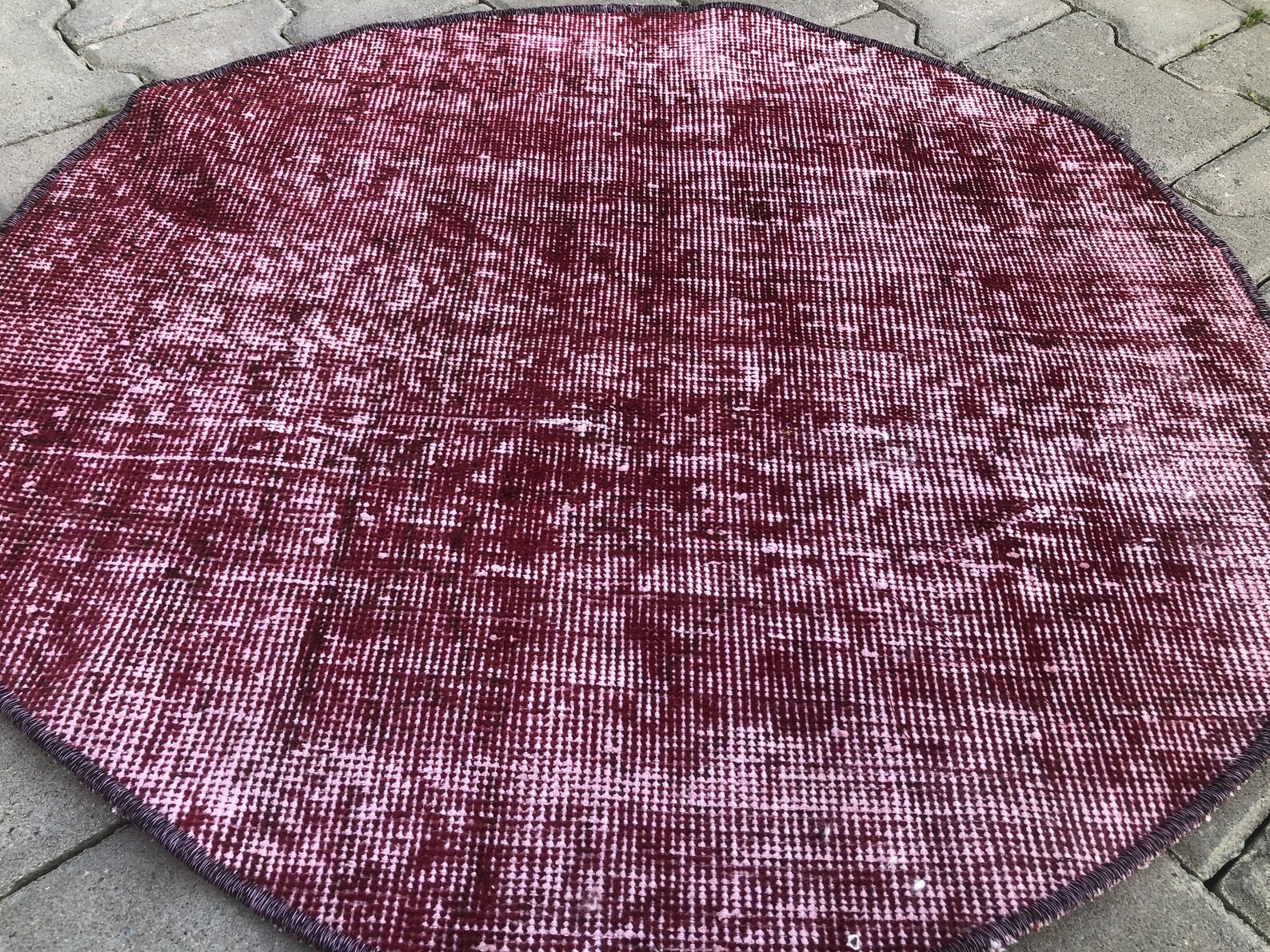 Red Round Rug Round Boho Rug 2.6 X 2.6 Ft Cotton Round Area - Etsy