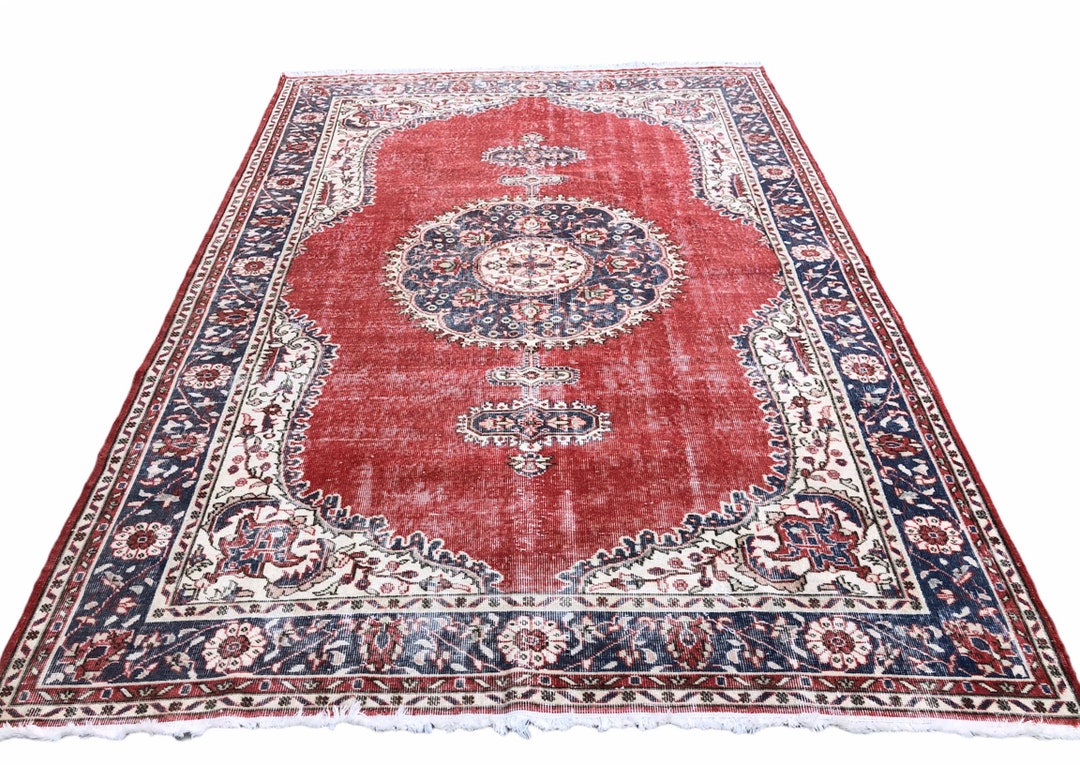 ART DECO RUG, Vintage Traditional Turkey Rug, Oushak Wool Rug for ...