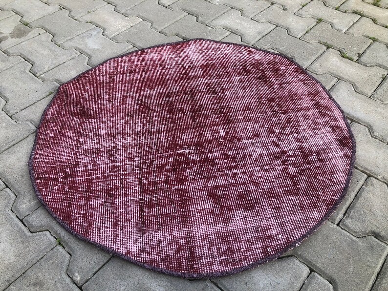 Red Round Rug, Round Boho Rug, 2.6 X 2.6 Ft, Cotton Round Area Rug ...