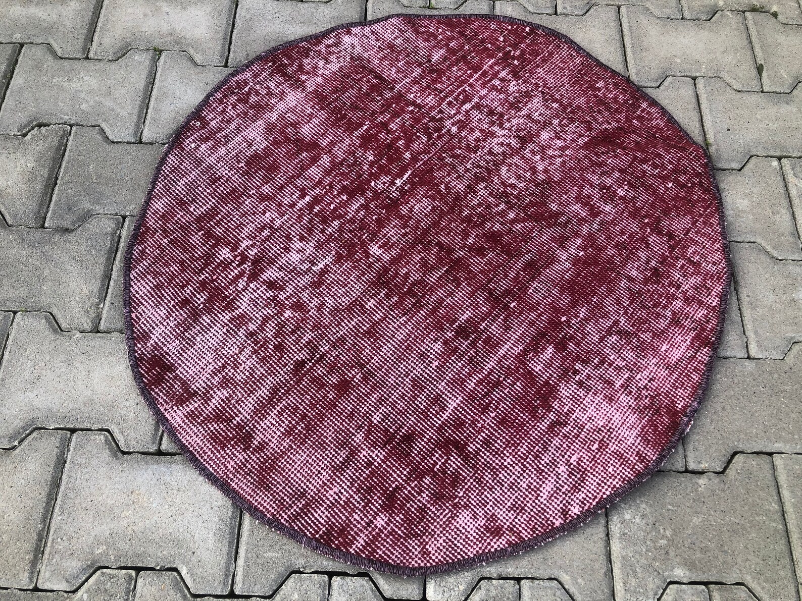 Red Round Rug Round Boho Rug 2.6 X 2.6 Ft Cotton Round Area - Etsy