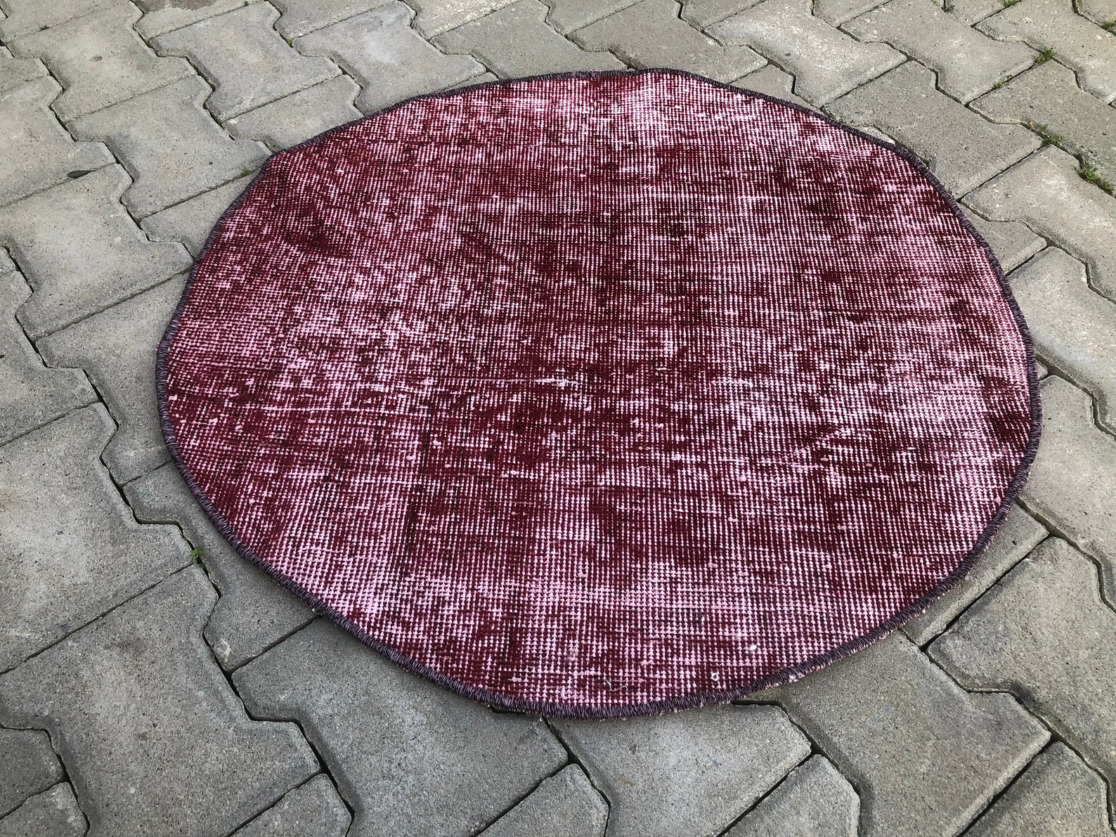Red Round Rug Round Boho Rug 2.6 X 2.6 Ft Cotton Round Area - Etsy