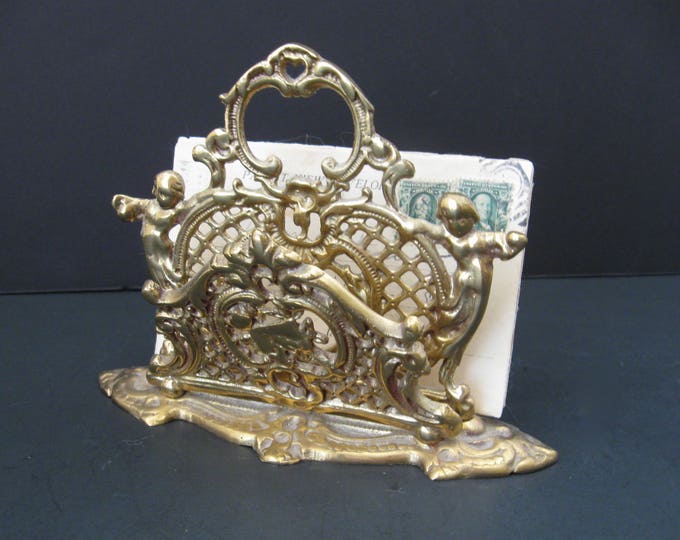 Antique Jugendstil Brass Letter Holder / Double Slot Art Deco Brass ...