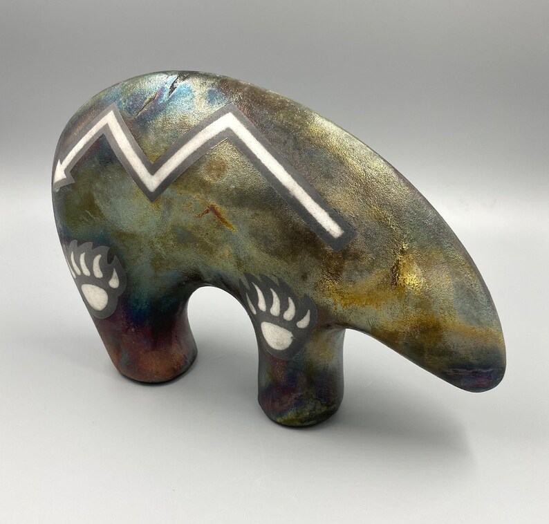 Raku Pottery Spirit Bear Art by Jeremy Diller, Native American Fetish ...