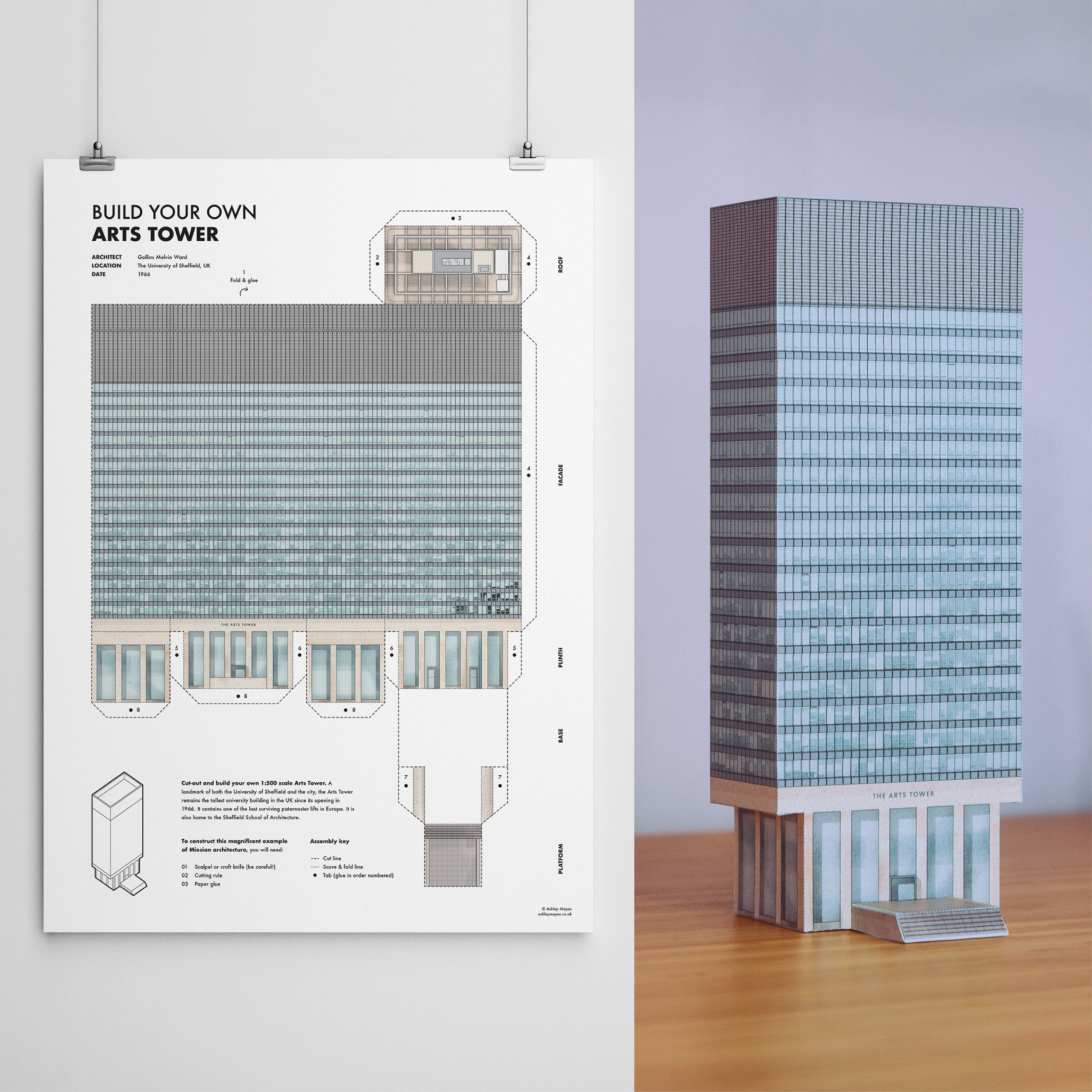 Build Your Own Arts Tower | Cut-out Model | Sheffield University Gift ...