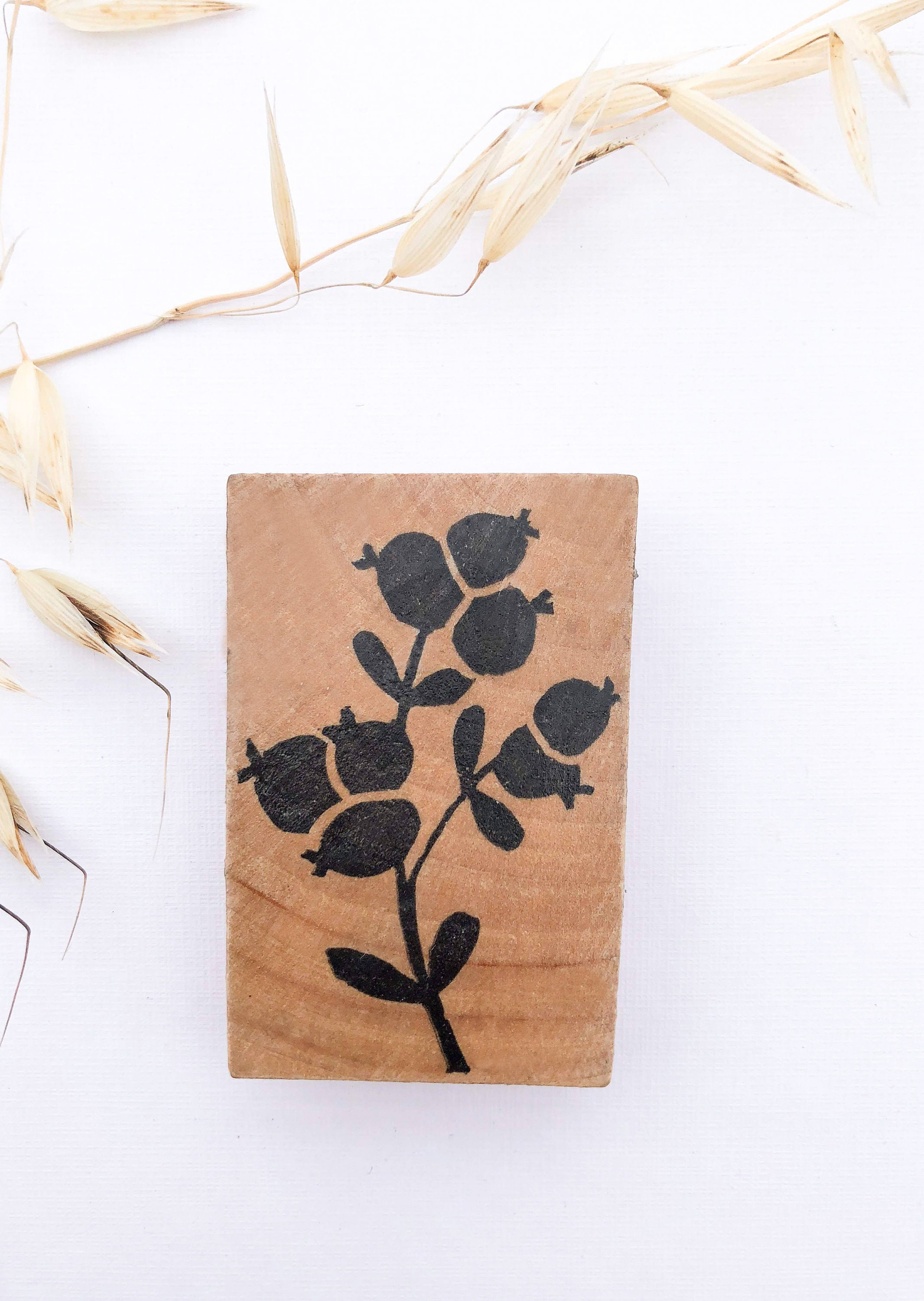 Branch of Winter Berries Stamp - Etsy