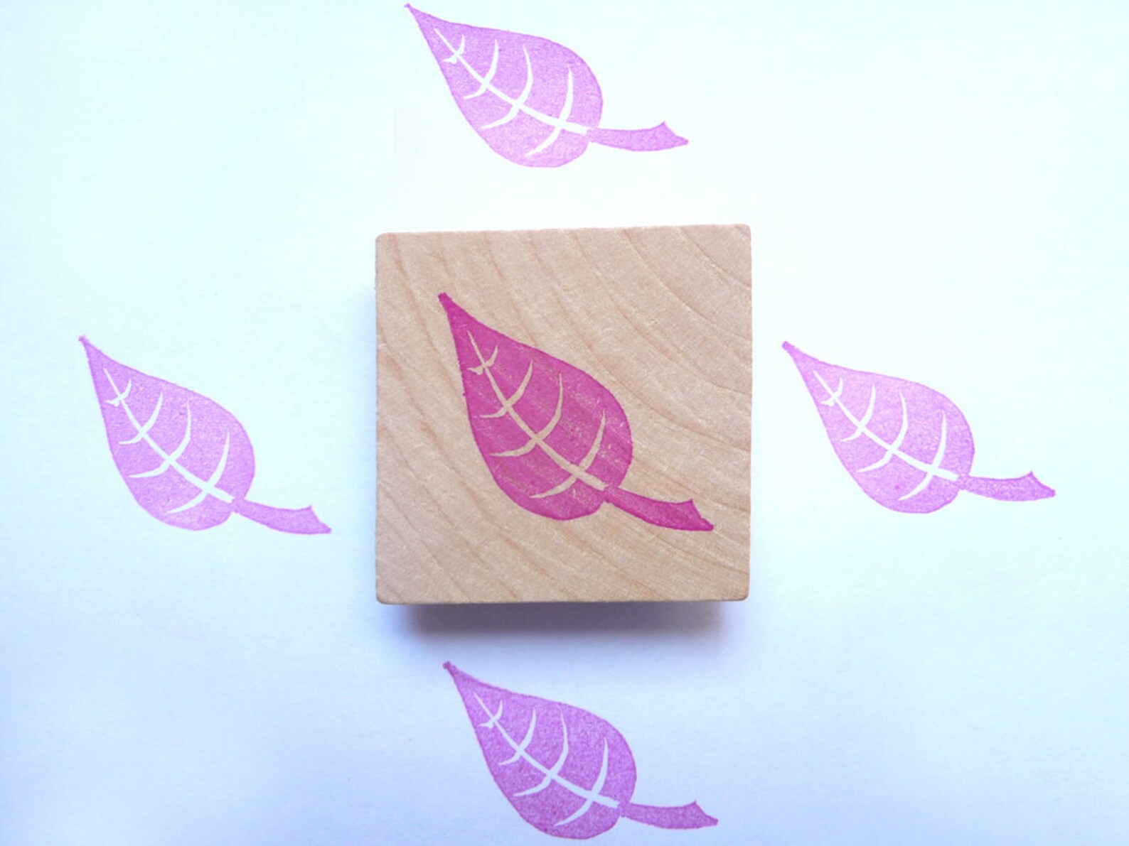 Tree Leaf Hand Carved Rubber Stamp - Etsy