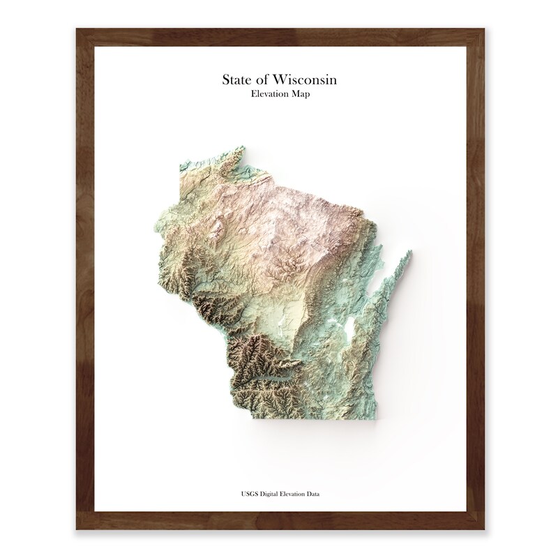 Wisconsin Map Art - Etsy