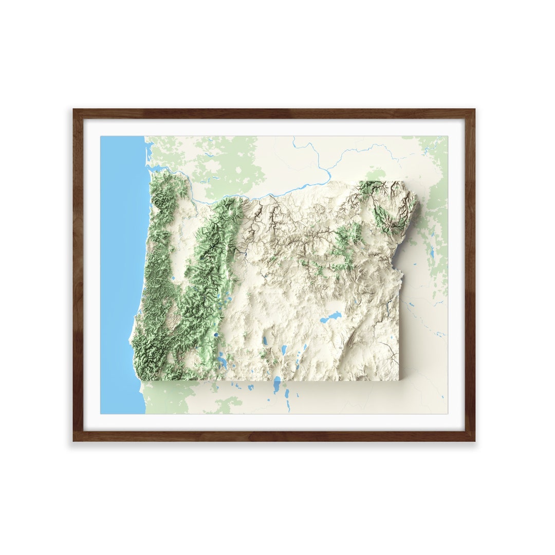 Oregon Shaded Relief Topographic Map - Etsy Oregon Shaded Relief Topographic Map - Etsy