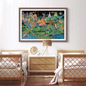 Land of Make Believe Map, Jaro Hess - 1930 UNFRAMED ART PRINT (18x26 ...