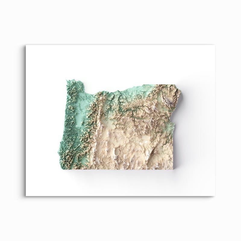 Oregon Topography - Etsy