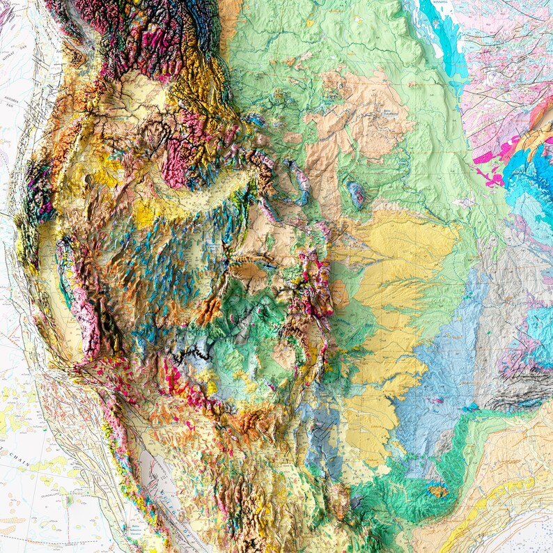 Geologic Map of North America 2005 - Etsy