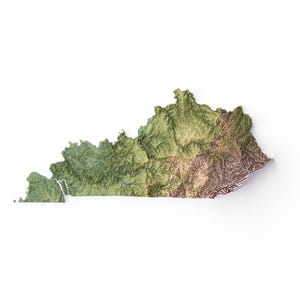 Kentucky Shaded Relief Map Camo - Etsy