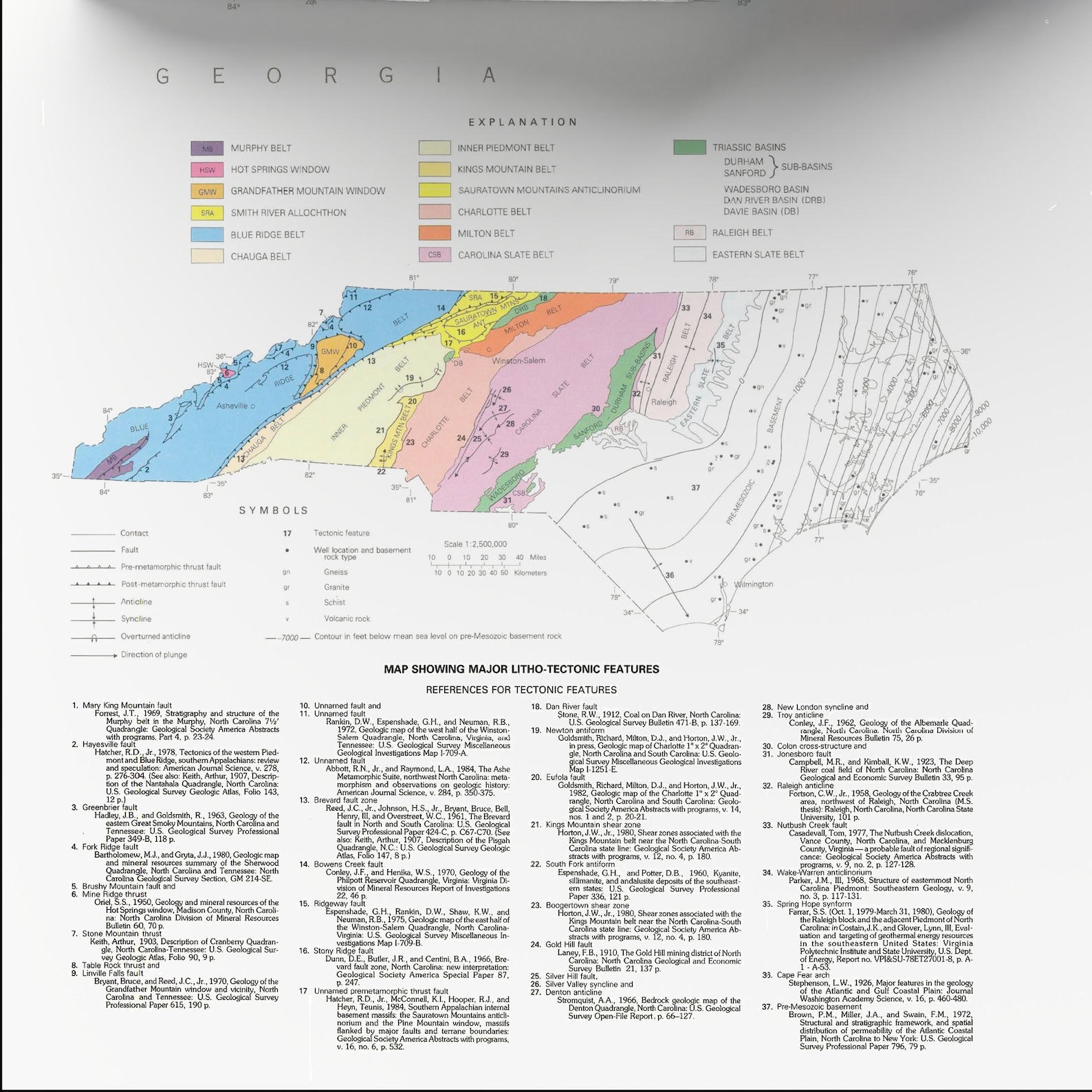 North Carolina Geologic Map Print: 1985 Shaded Relief Elevation - Etsy