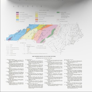 North Carolina Geologic Map Print: 1985 Shaded Relief Elevation - Etsy