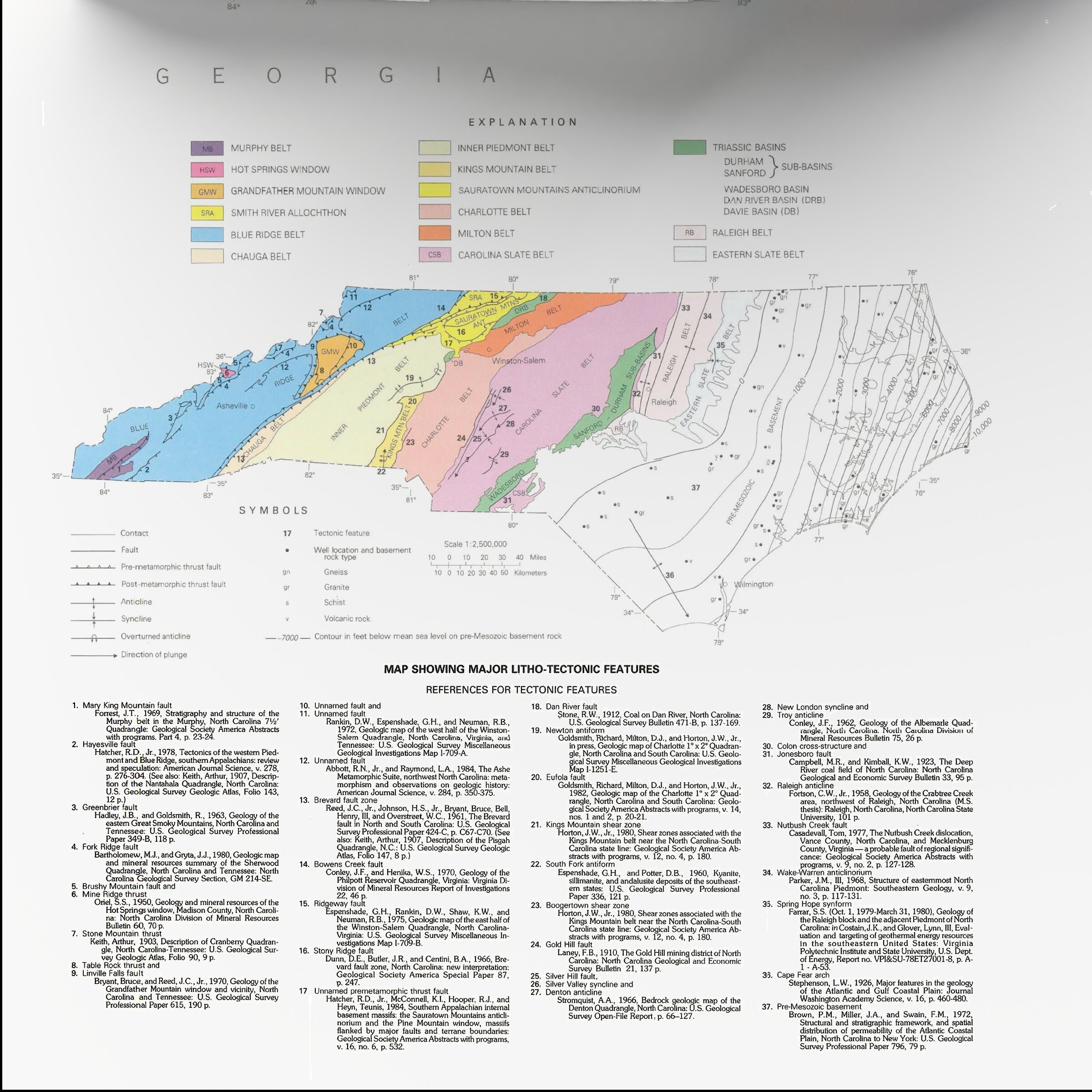 North Carolina Geologic Map Print: 1985 Shaded Relief Elevation - Etsy