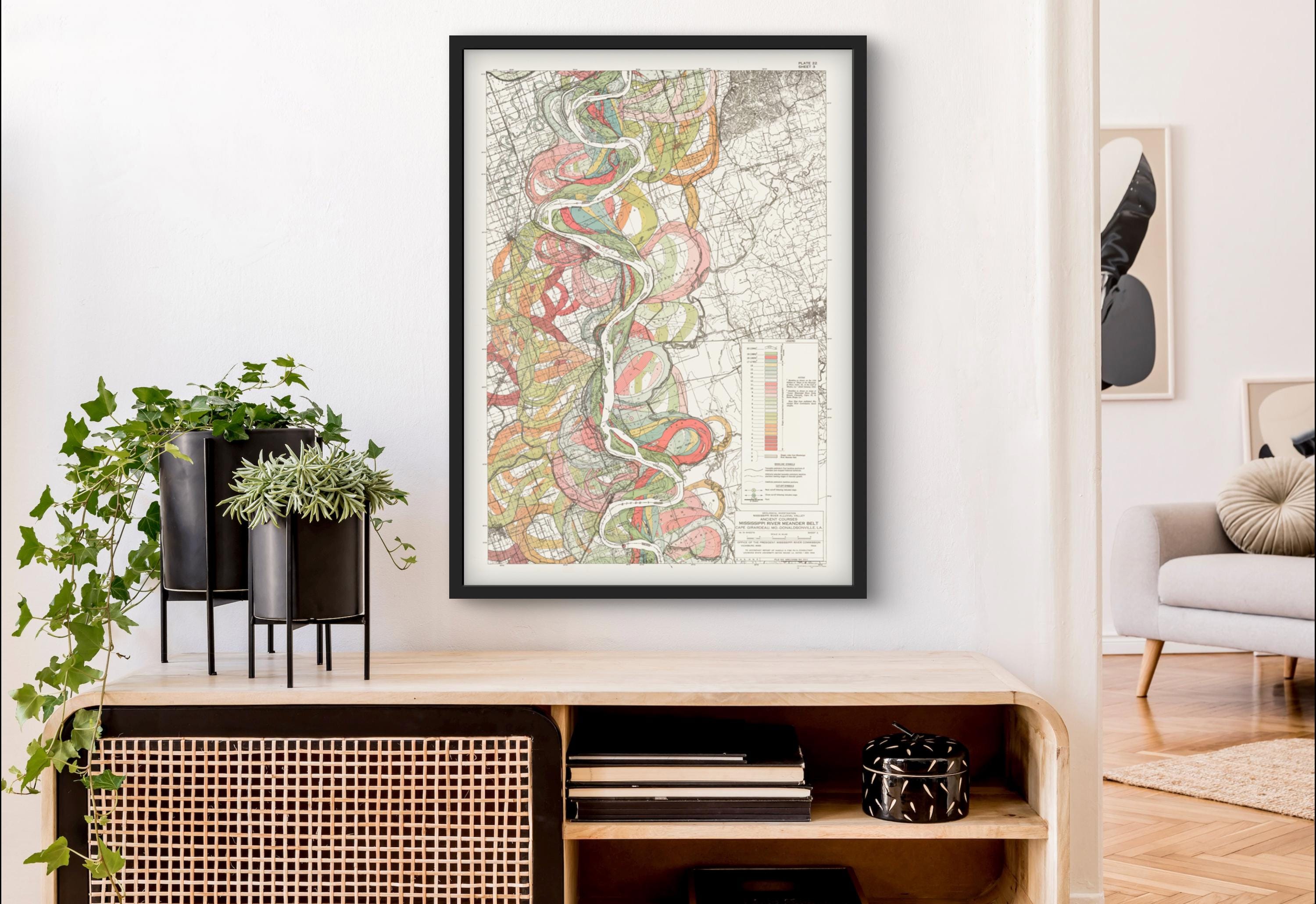 Mississippi Meander Belt Sheet 3, Plate 22 - Harold Fisk, USACE 1944 - Etsy