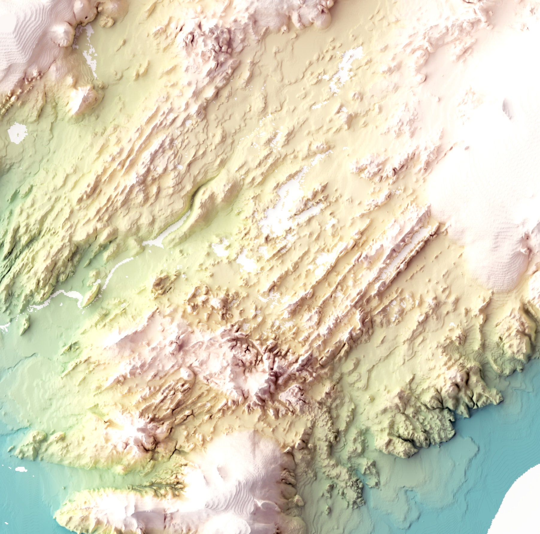 Iceland Shaded Relief Map Earth Tones - Etsy