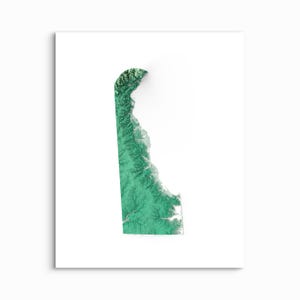 Delaware Shaded Relief Map - CHOOSE YOUR STYLE - Unframed Print ...