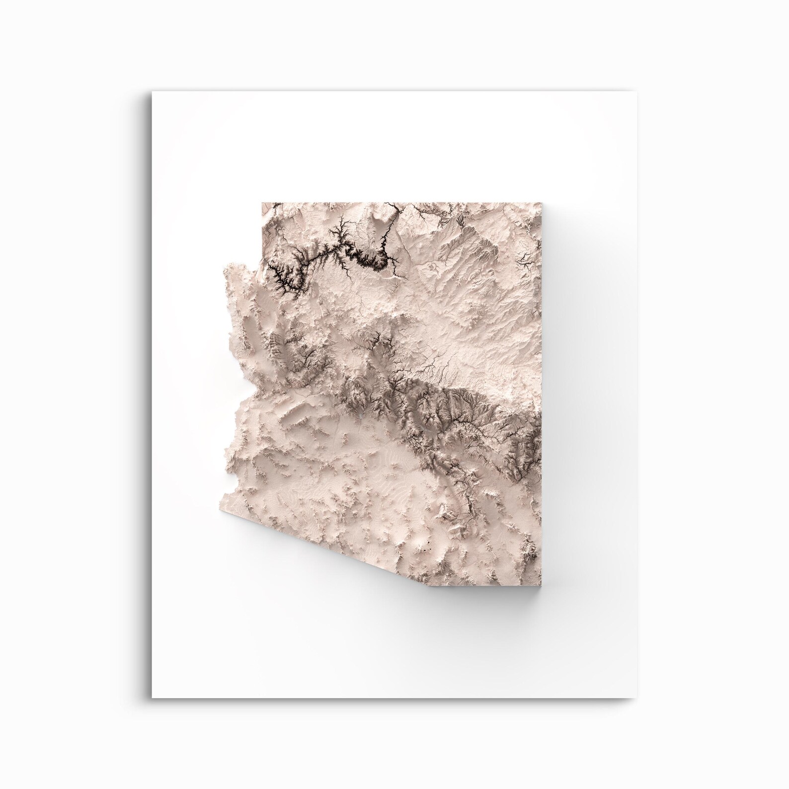 Arizona Shaded Relief Map - CHOOSE YOUR STYLE - Unframed Print ...