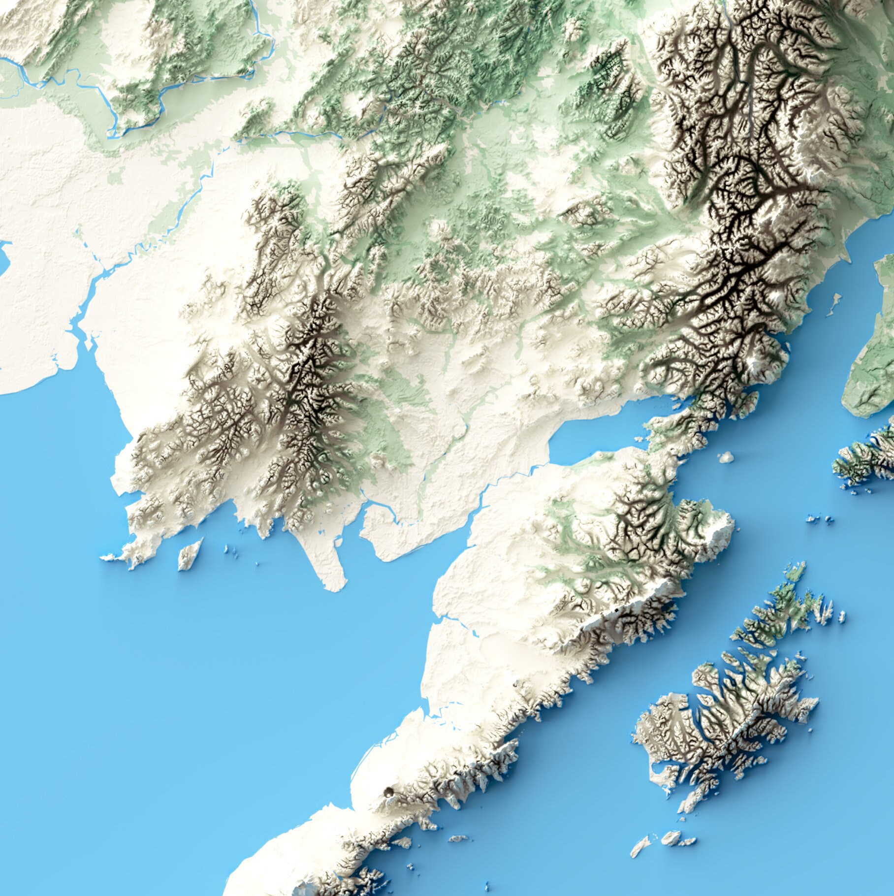 Alaska Elevation Map Shaded Relief Topographic Style - Etsy Alaska Elevation Map Shaded Relief Topographic Style - Etsy