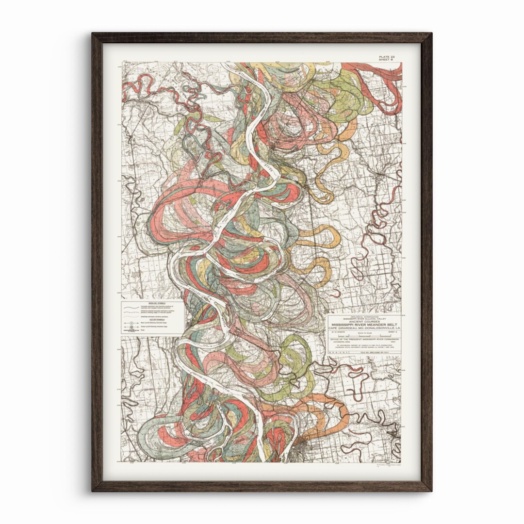 Mississippi Meander Belt Sheet 8, Plate 22 - Harold Fisk, USACE 1944 - Etsy
