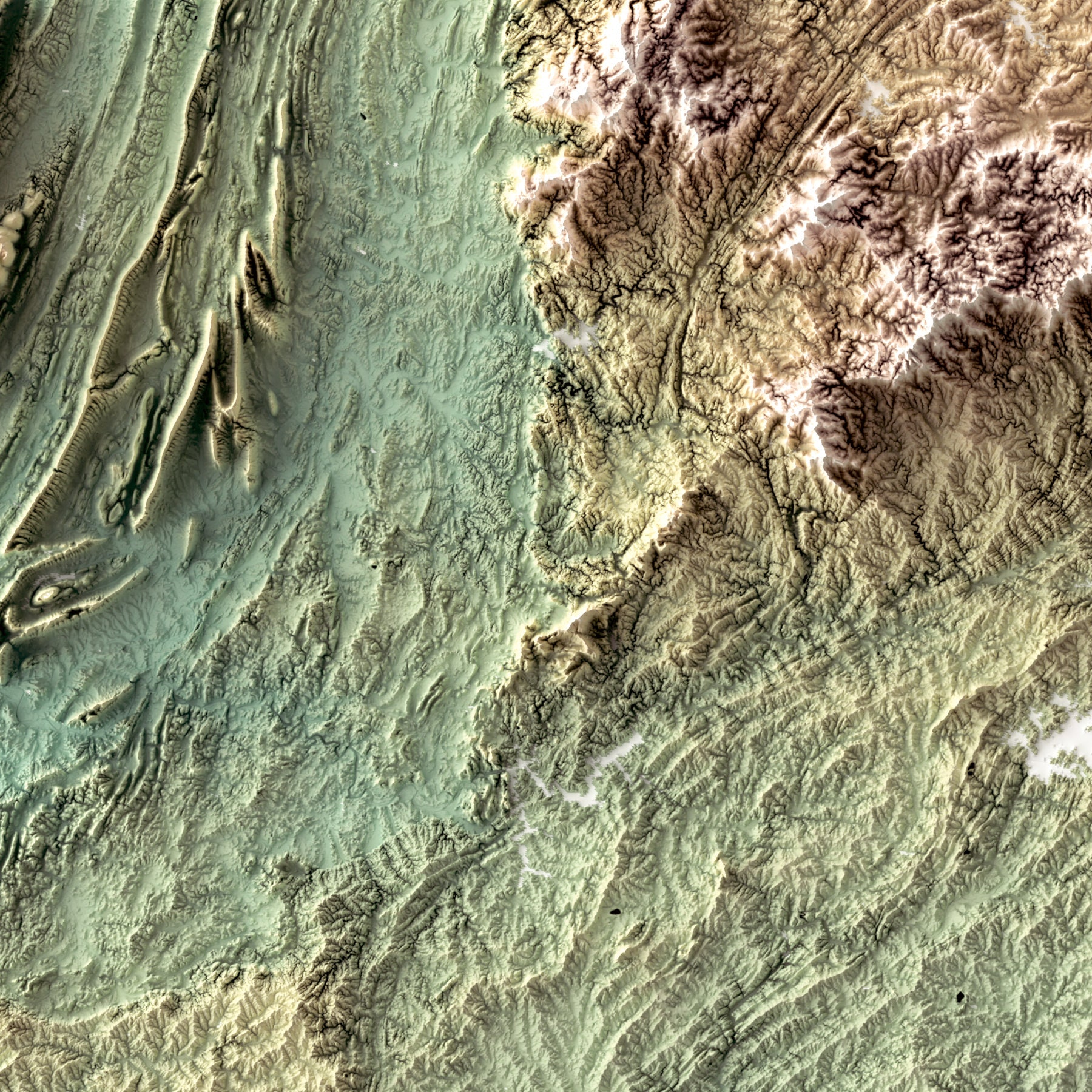 Georgia Shaded Relief Map Earth Tones - Etsy