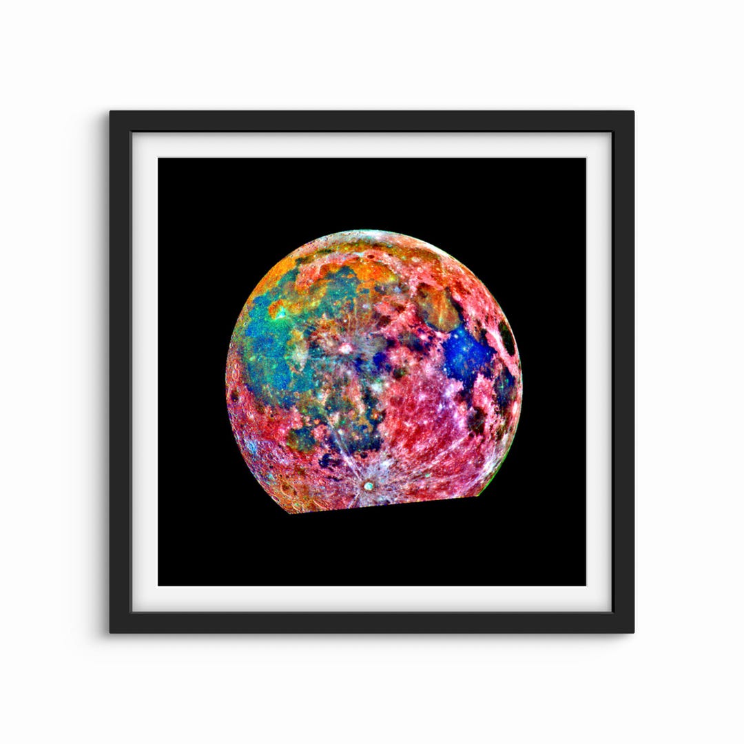 Moon False Color Mosaic - NASA - UNFRAMED PRINT - Etsy