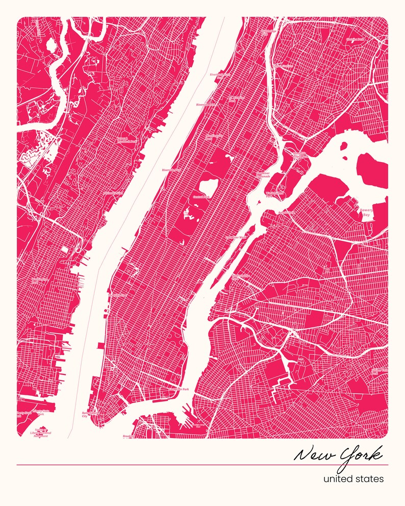 Custom City Map in Red Choose Your City - Etsy