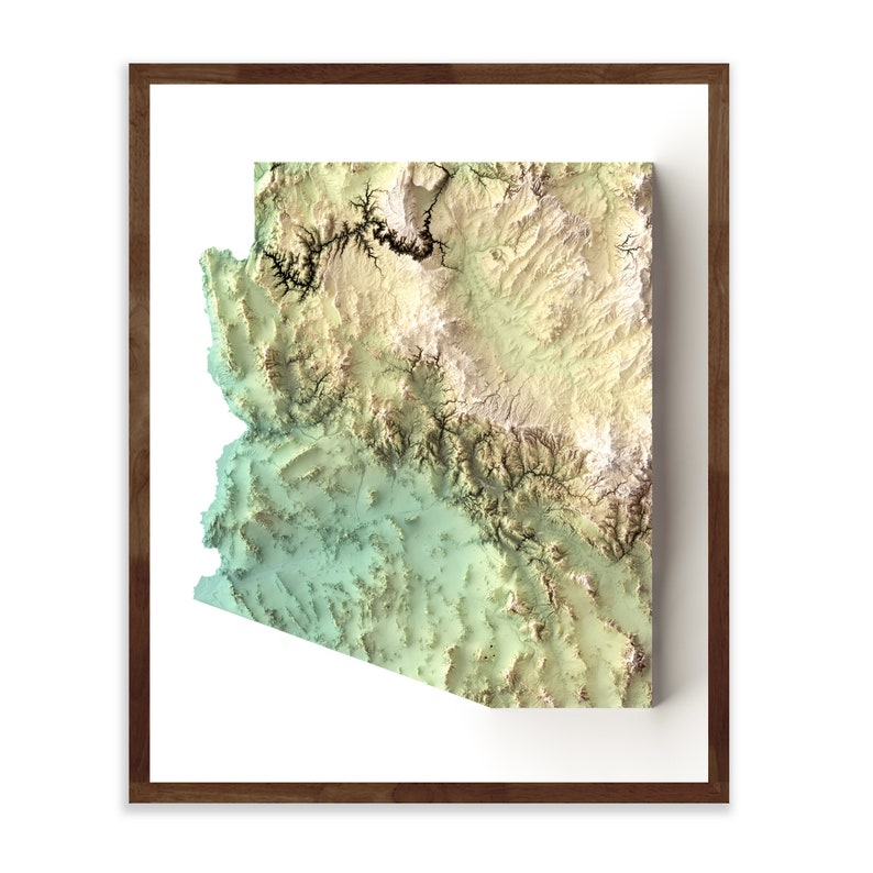 Arizona Shaded Relief Map Multiple Styles - Etsy