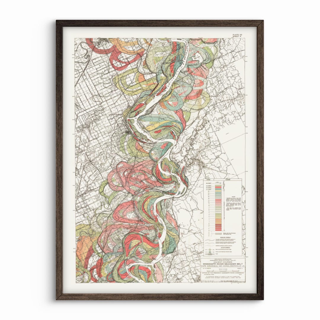 Mississippi Meander Belt Sheet 4, Plate 22 - Harold Fisk, USACE 1944 - Etsy