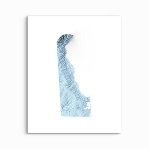 Delaware Shaded Relief Map - CHOOSE YOUR STYLE - Unframed Print ...