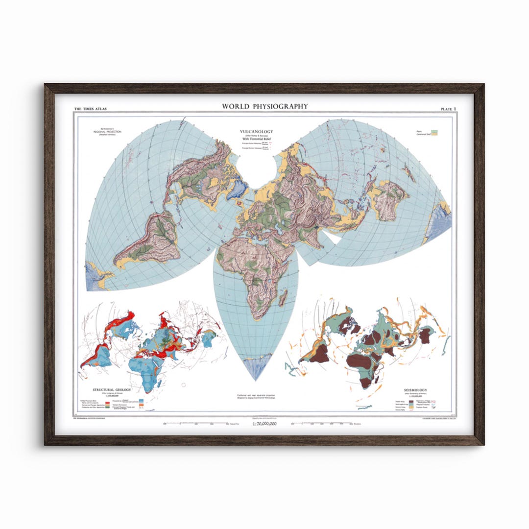 World Physiography, John Bartholomew & Son - 1958 - Etsy