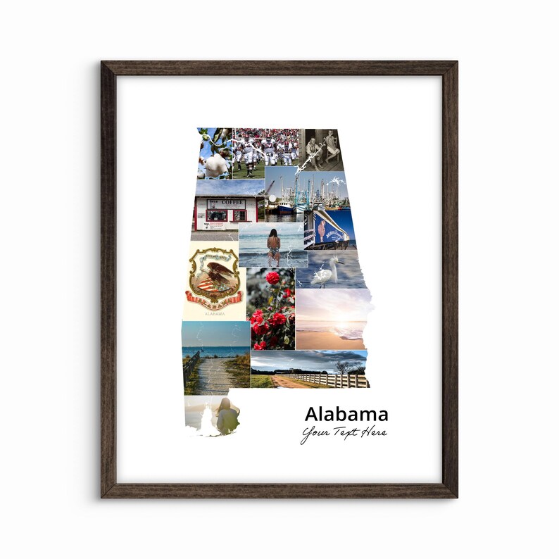 Custom State Map Photo Collage: Personalized Keepsake Gift - Etsy