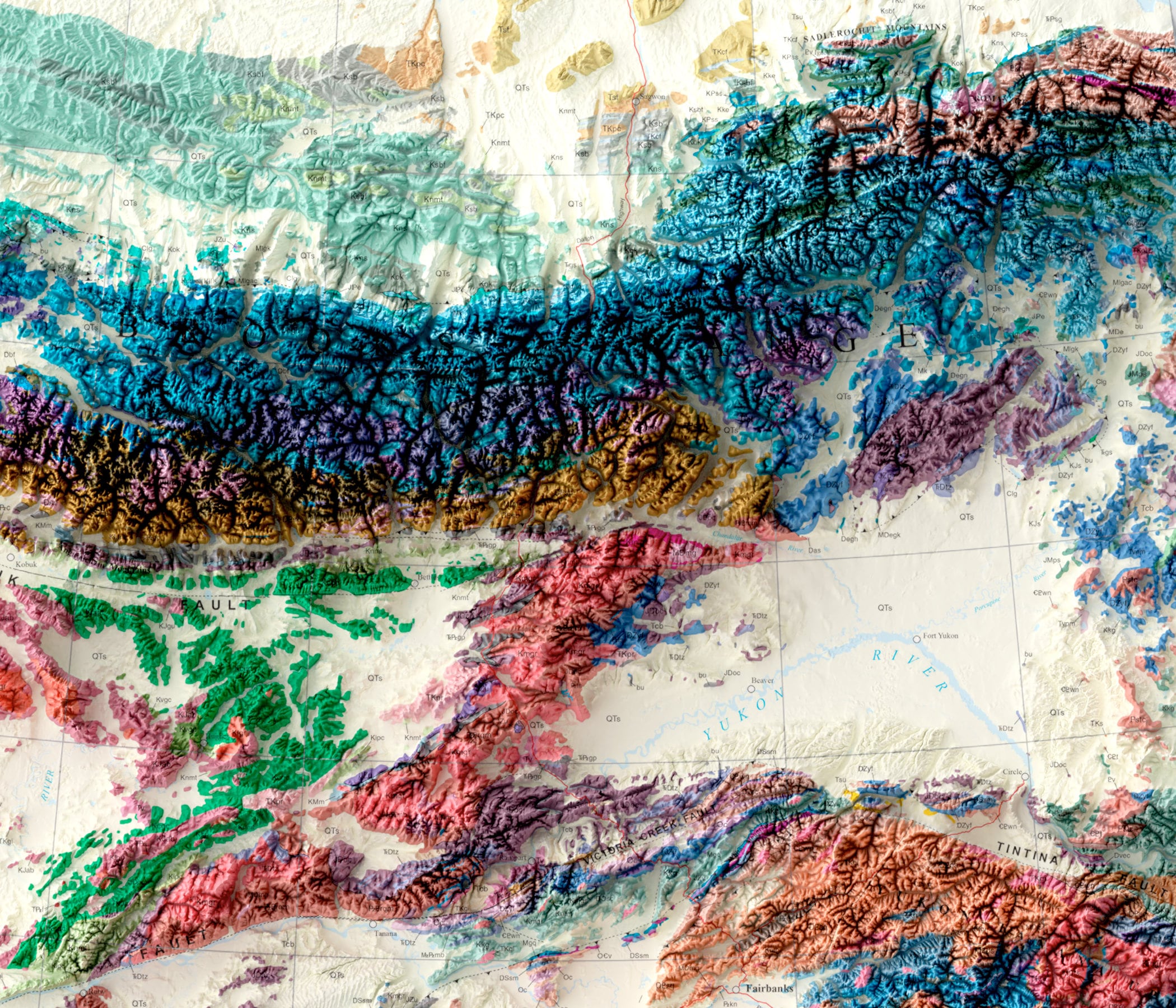 Alaska Shaded Relief Map: Geologic Map Print - Etsy Australia