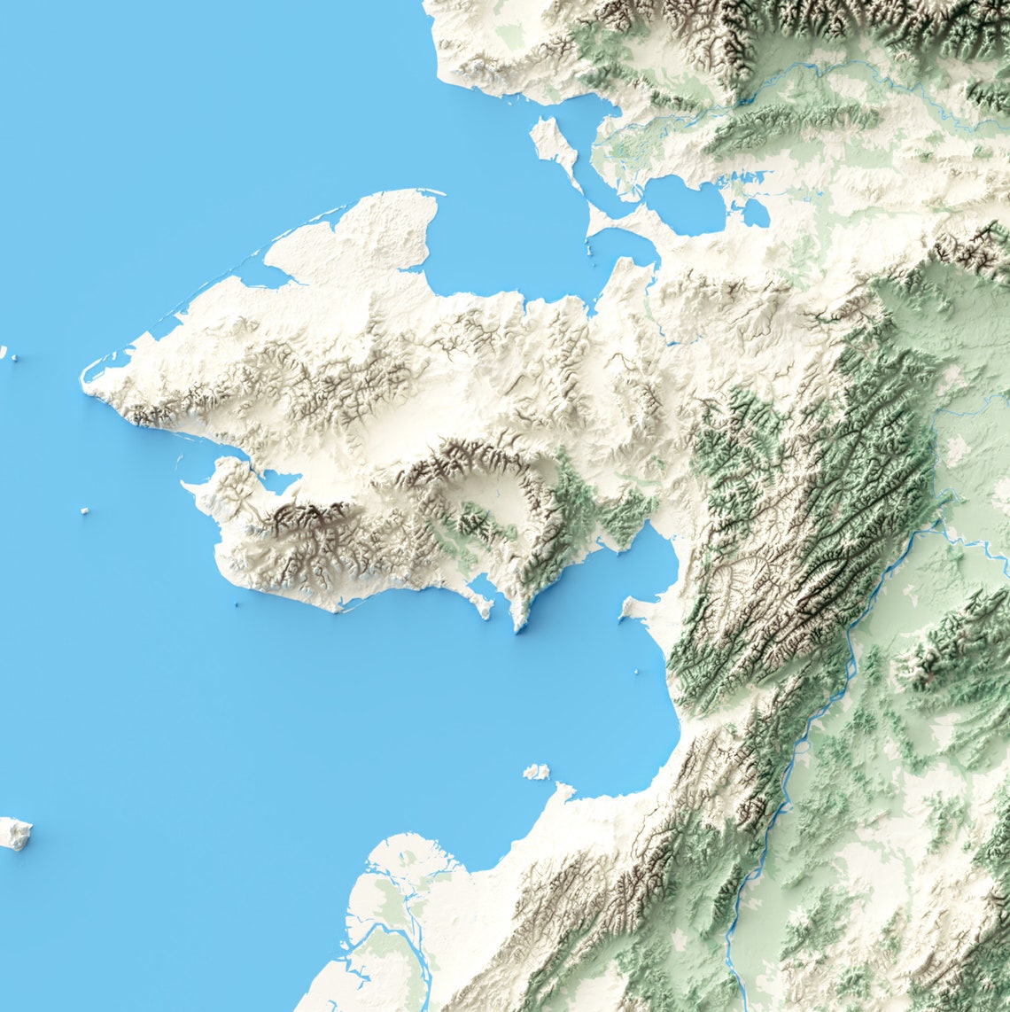 Alaska Elevation Map Shaded Relief Topographic Style - Etsy