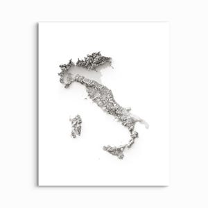 Italy Shaded Relief Map - CHOOSE YOUR STYLE - Unframed Art Print - Etsy
