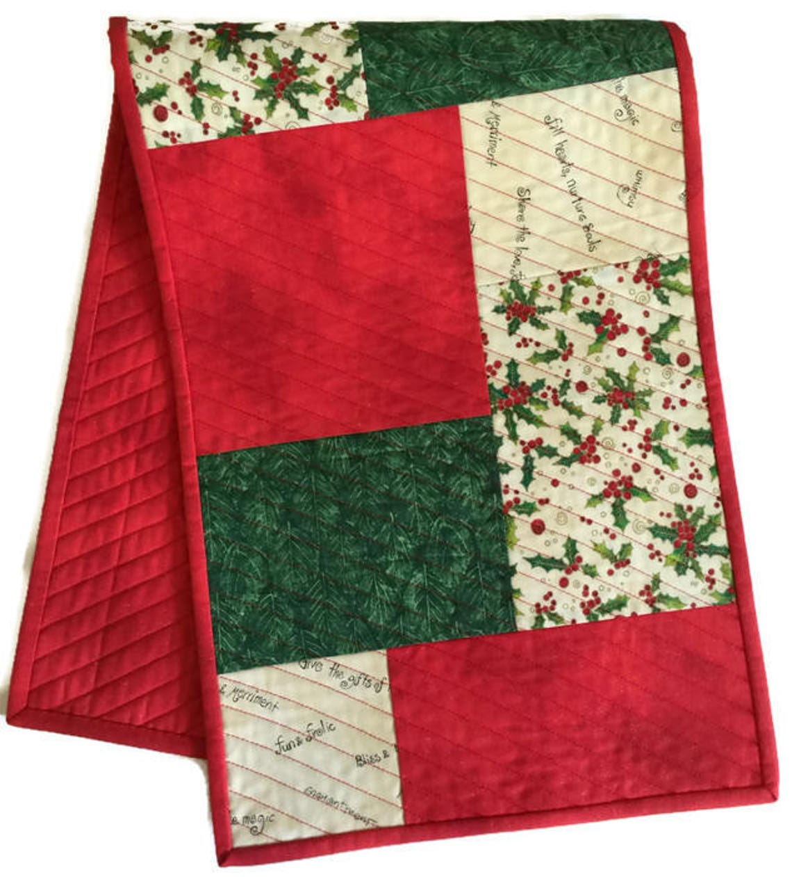 Christmas Quilted Table Runner Decor | Etsy