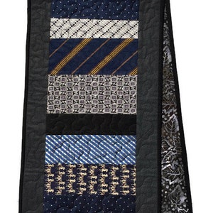 Custom Made Neck Tie Quilted Table Runner or Bed Runner, Amount Stated ...