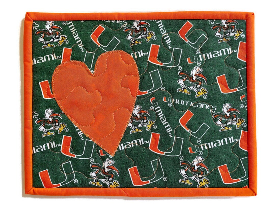 University of Miami Hurricanes Quilted Fabric Mug Rug Montaña - Etsy España