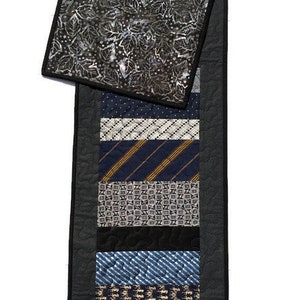 Custom Made Neck Tie Quilted Table Runner or Bed Runner, Amount Stated ...
