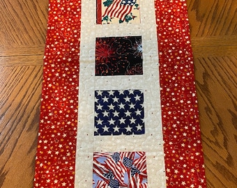 Quilted Table Runner, Patriotic Table Runners, 4th of July Quilted ...