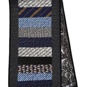 Custom Made Neck Tie Quilted Table Runner or Bed Runner, Amount Stated ...