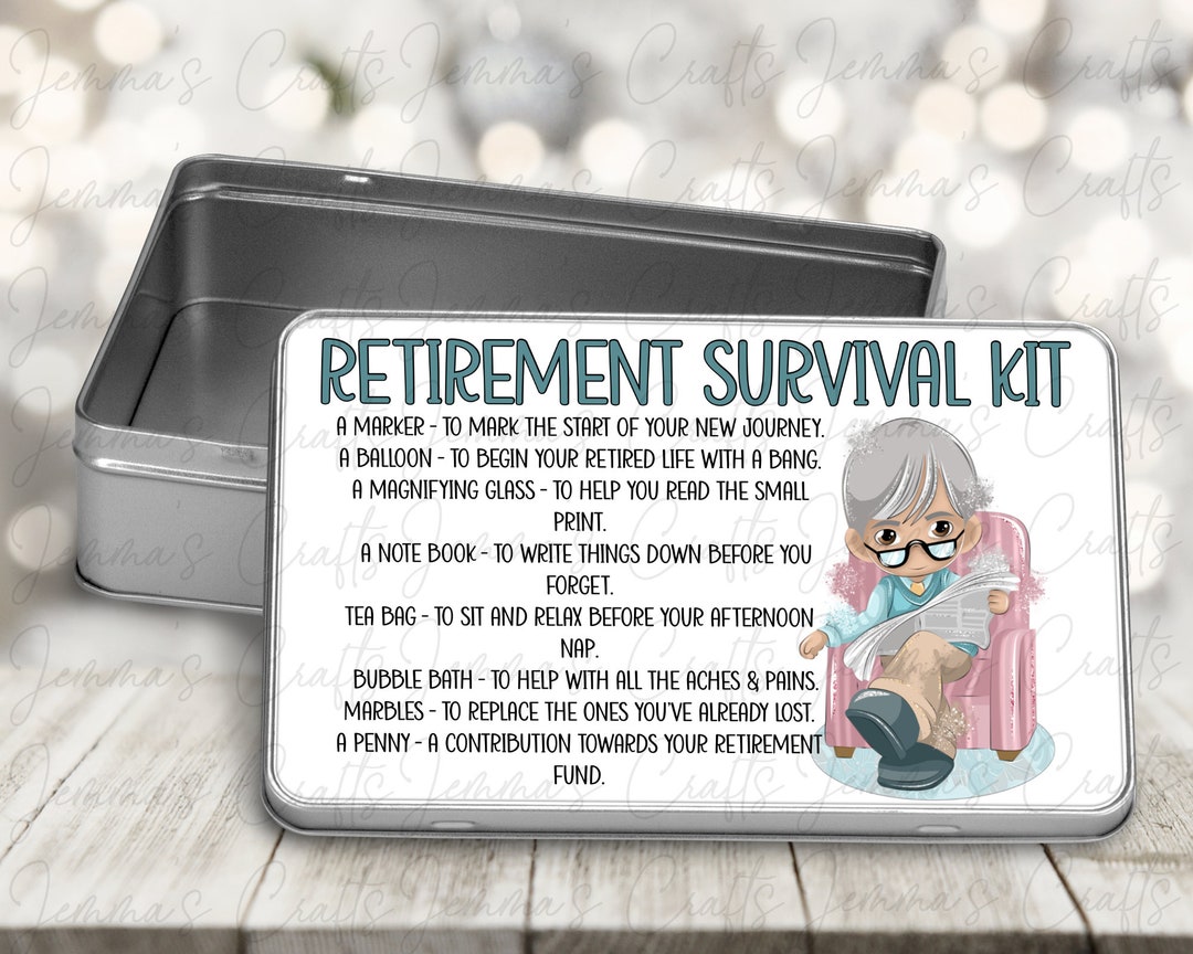 Retirement Survival Kit Tin - Etsy
