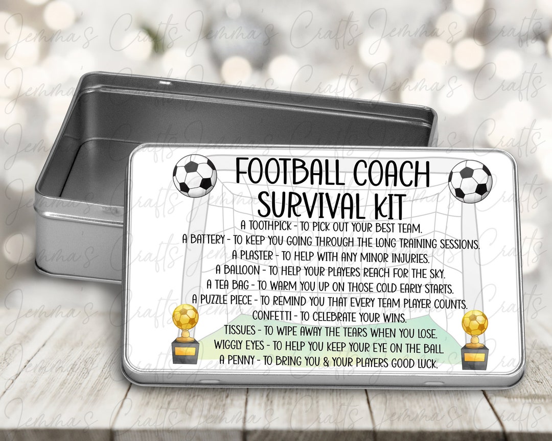 Football Coach Survival Kit Tin - Etsy UK
