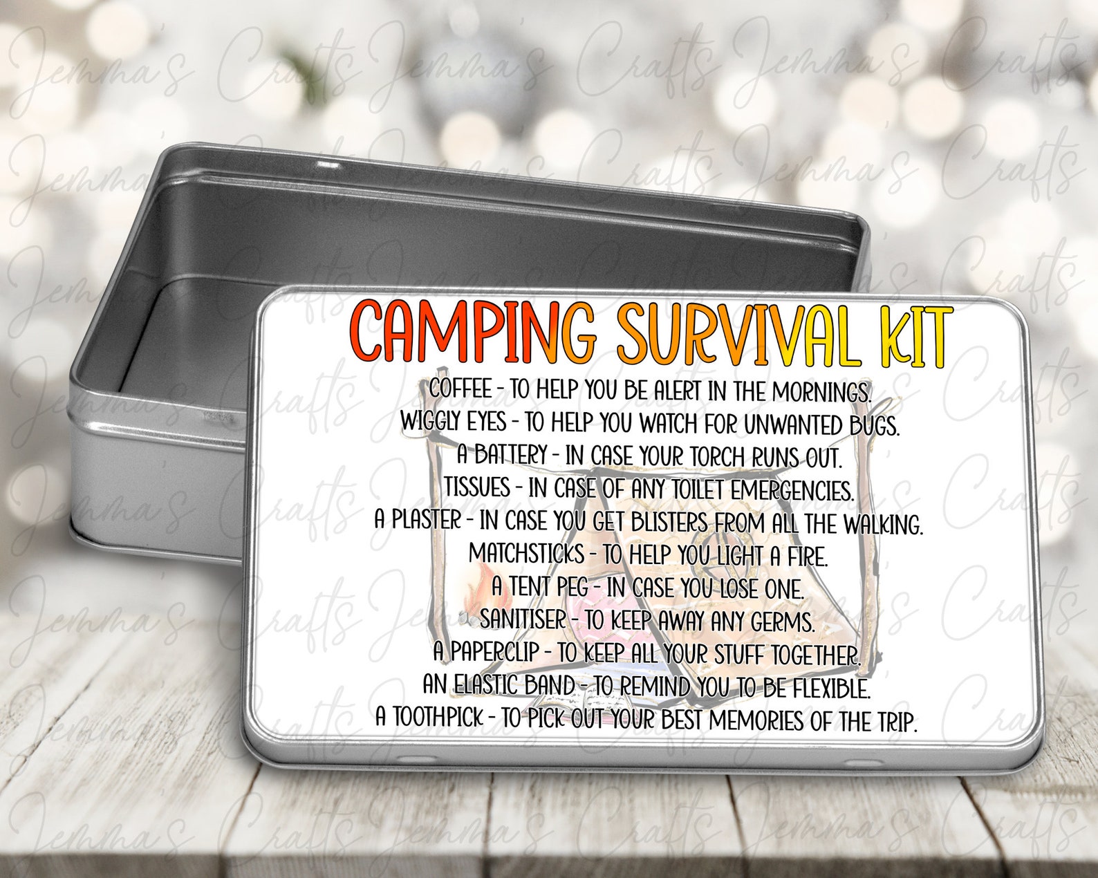 Camping Survival Kit Tin - Etsy UK