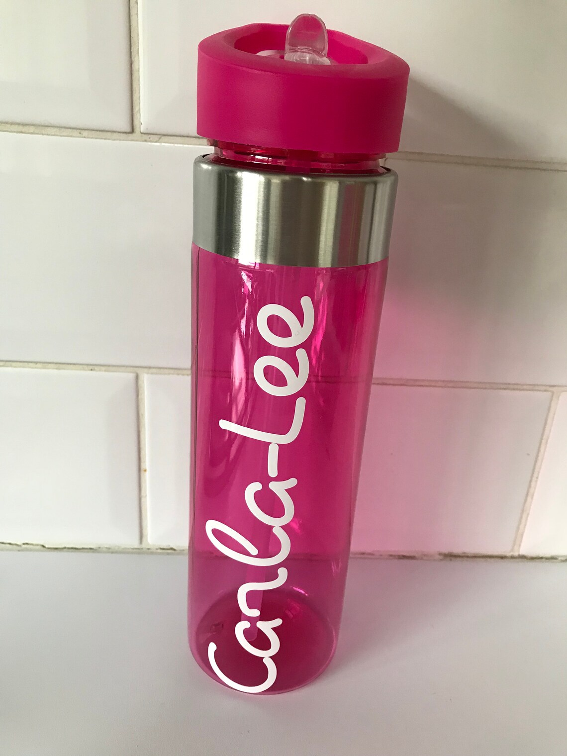 Botella de agua personalizada Rosa - Etsy España