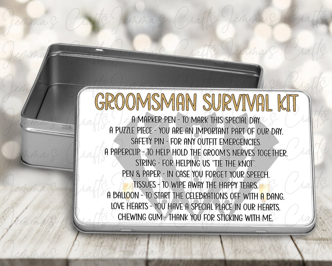 Groomsman Survival Kit Tin - Etsy
